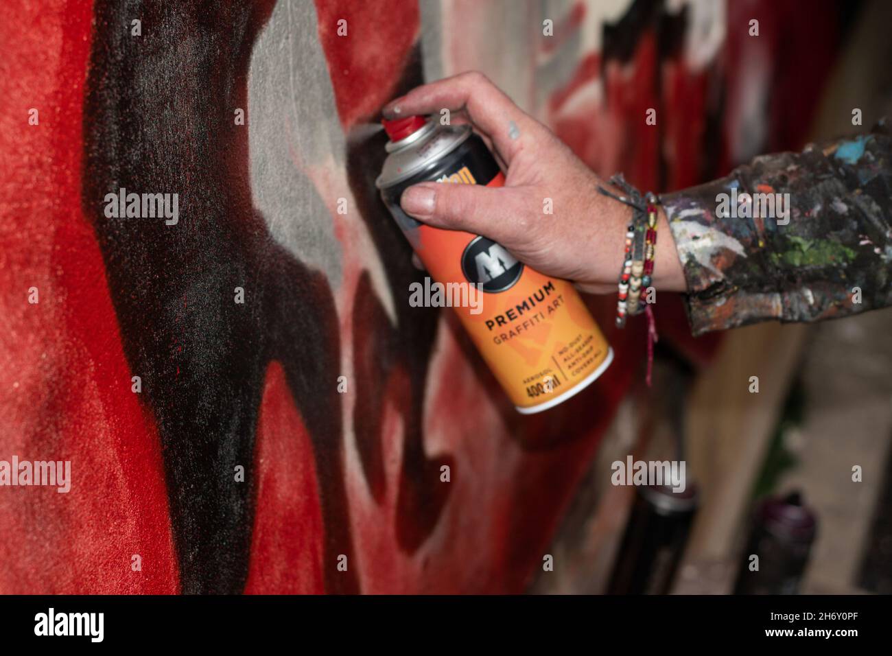 16th November 2021, Cheltenham, England, High Street Car Park. Artist ...