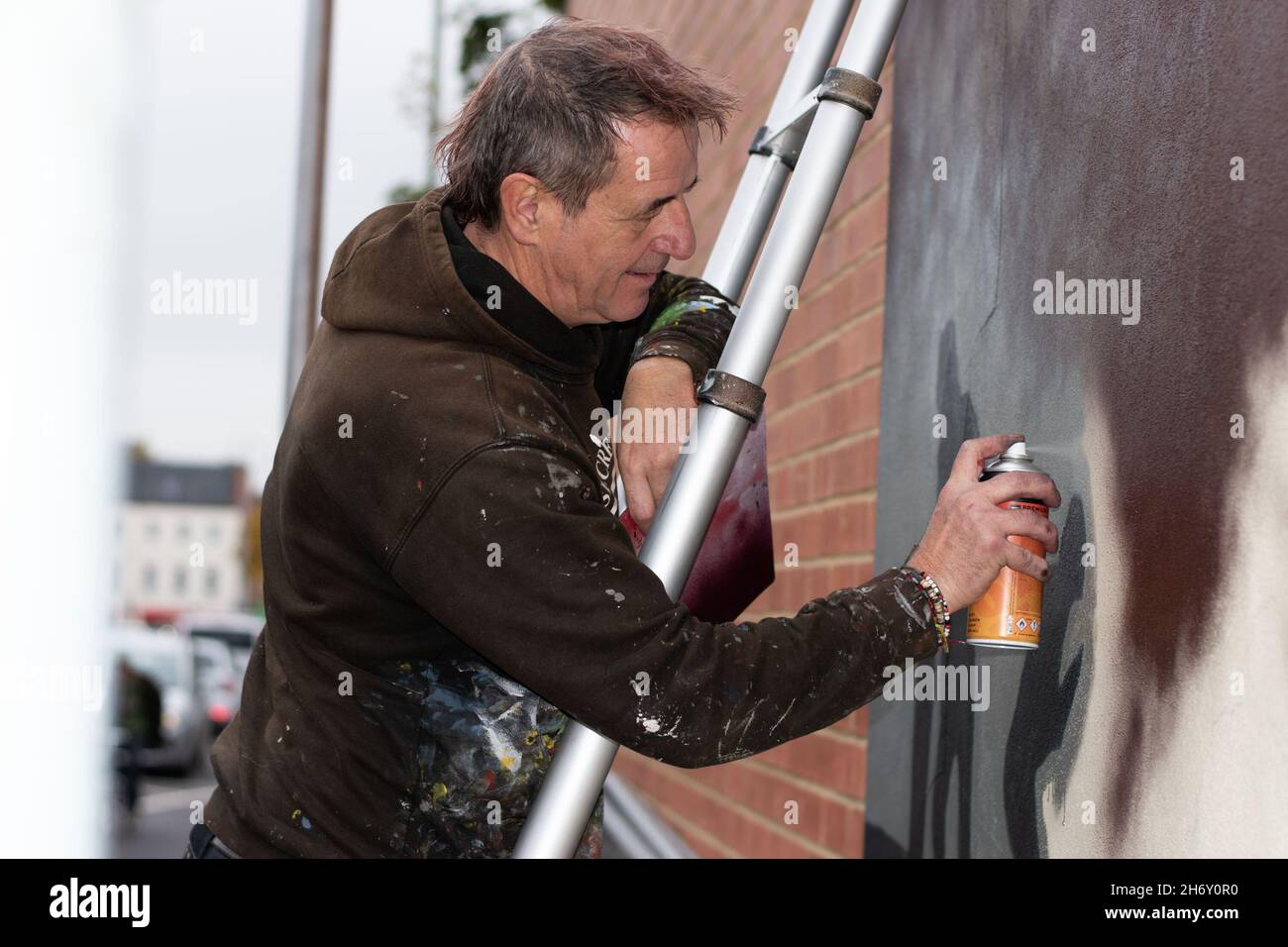 16th November 2021, Cheltenham, England, High Street Car Park. Artist ...