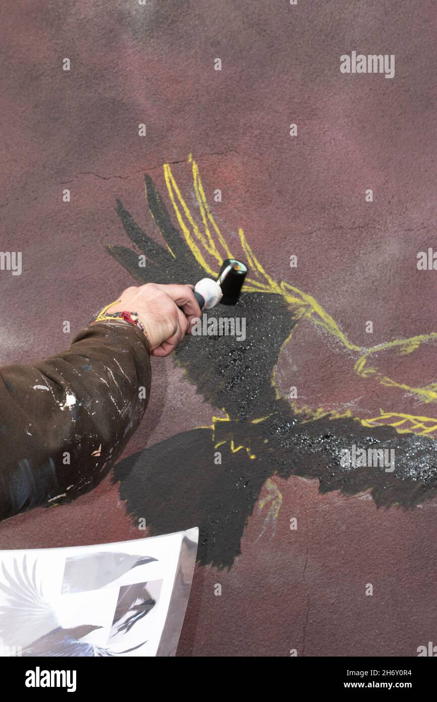 16th November 2021, Cheltenham, England, High Street Car Park. Artist ...