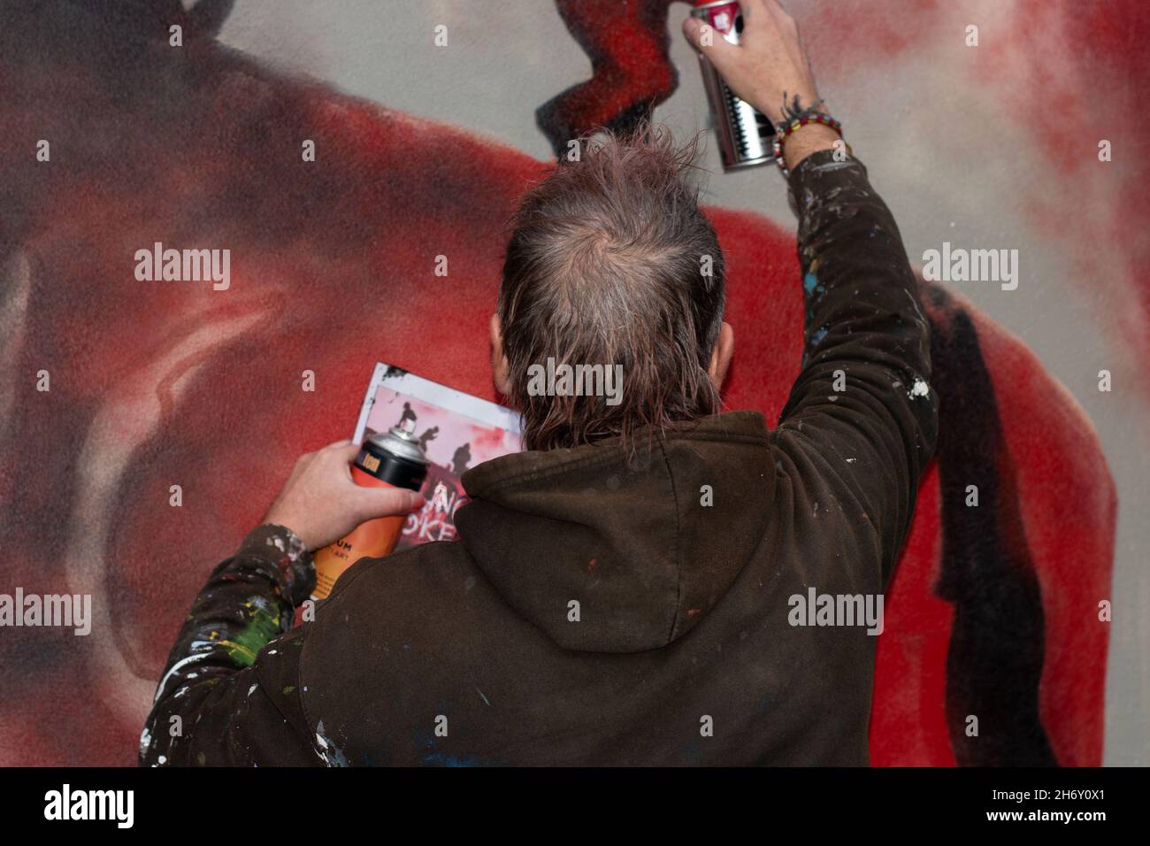 16th November 2021, Cheltenham, England, High Street Car Park. Artist ...