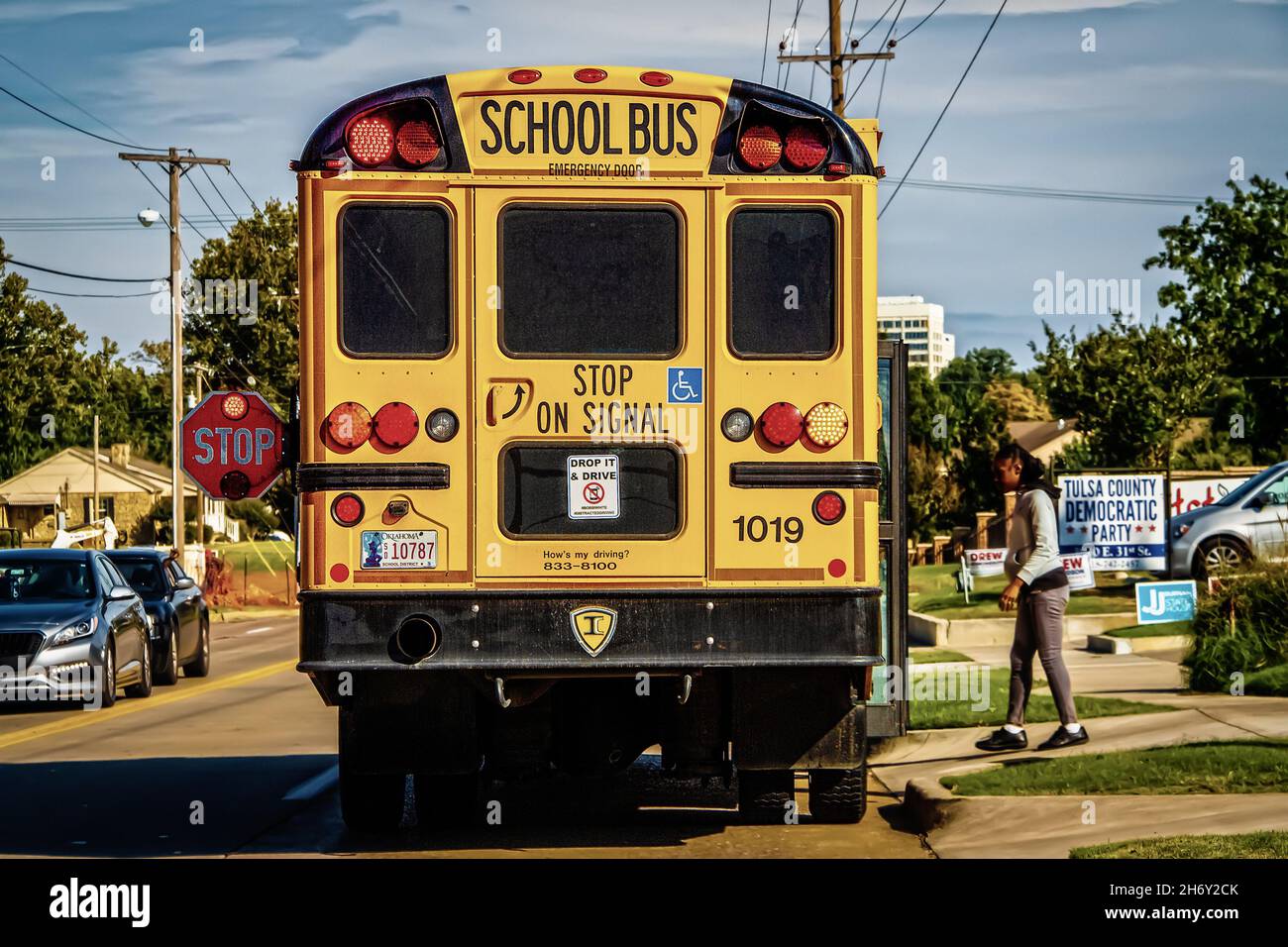 School bus stop hi-res stock photography and images - Alamy