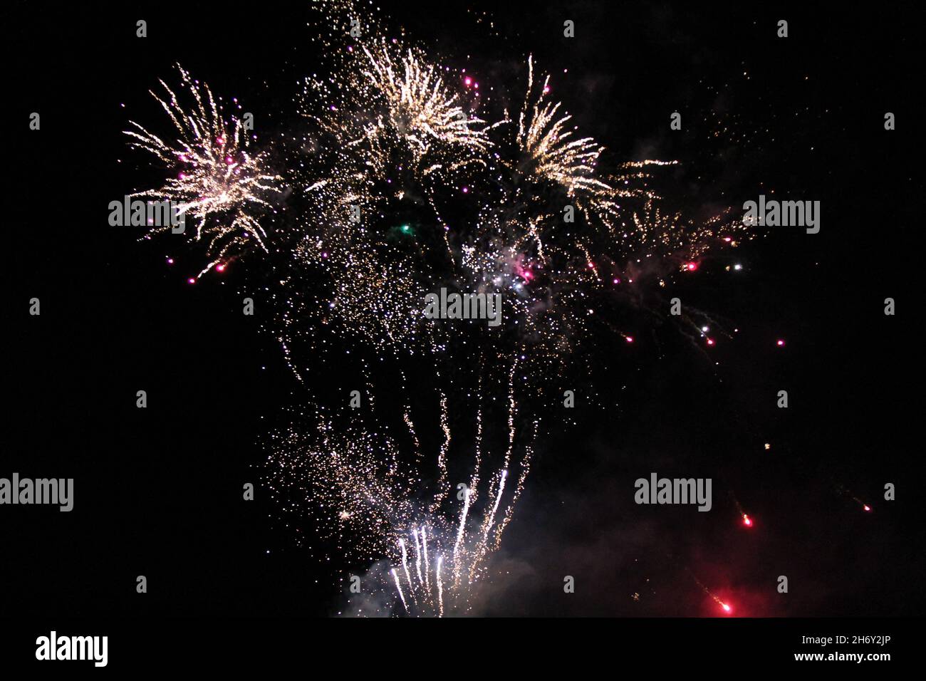 A Beautiful Display of a Large Firework Display Stock Photo - Alamy