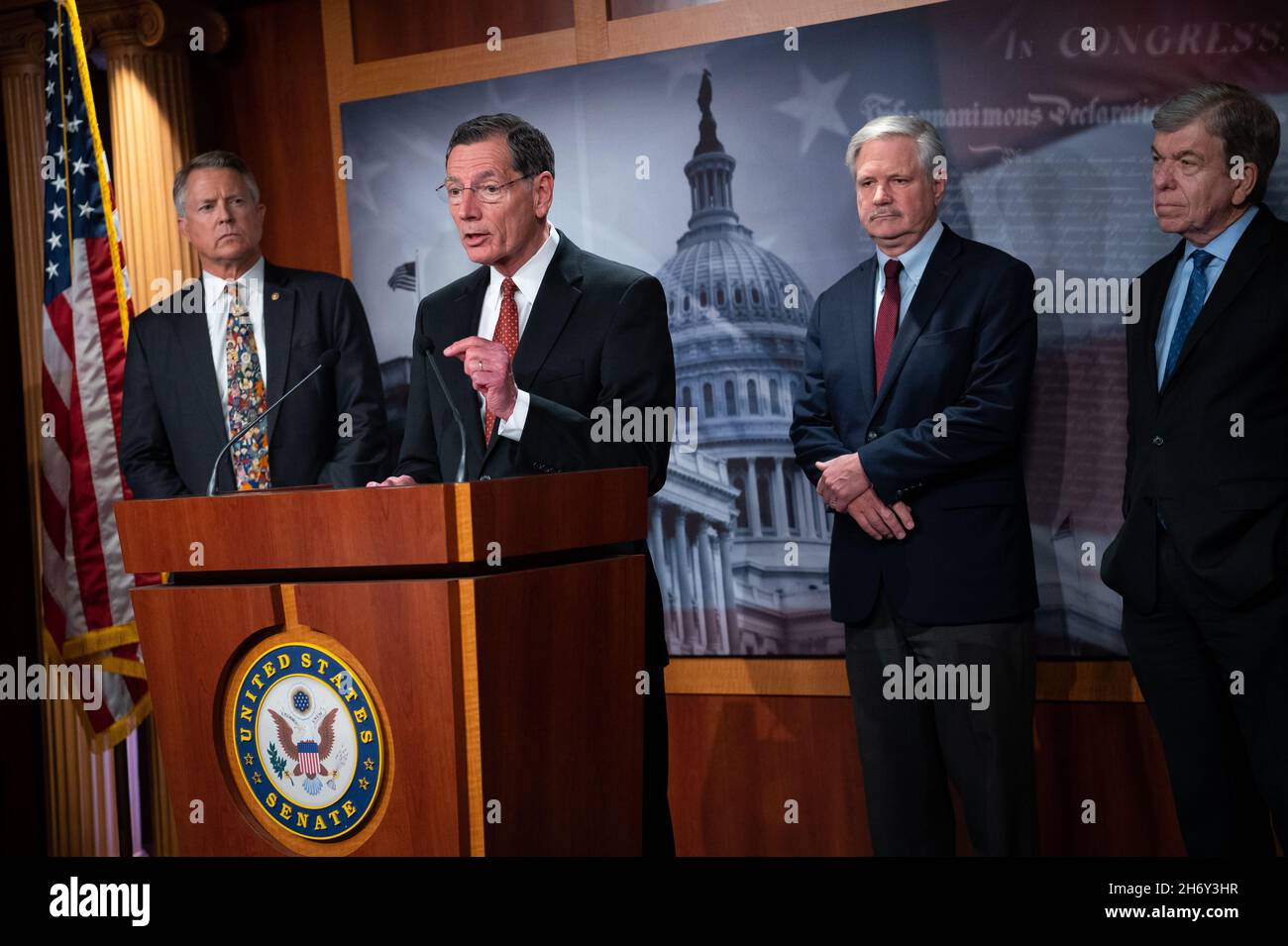 Senator John Barrasso (R-WY) speaks during a Republican Senator press ...