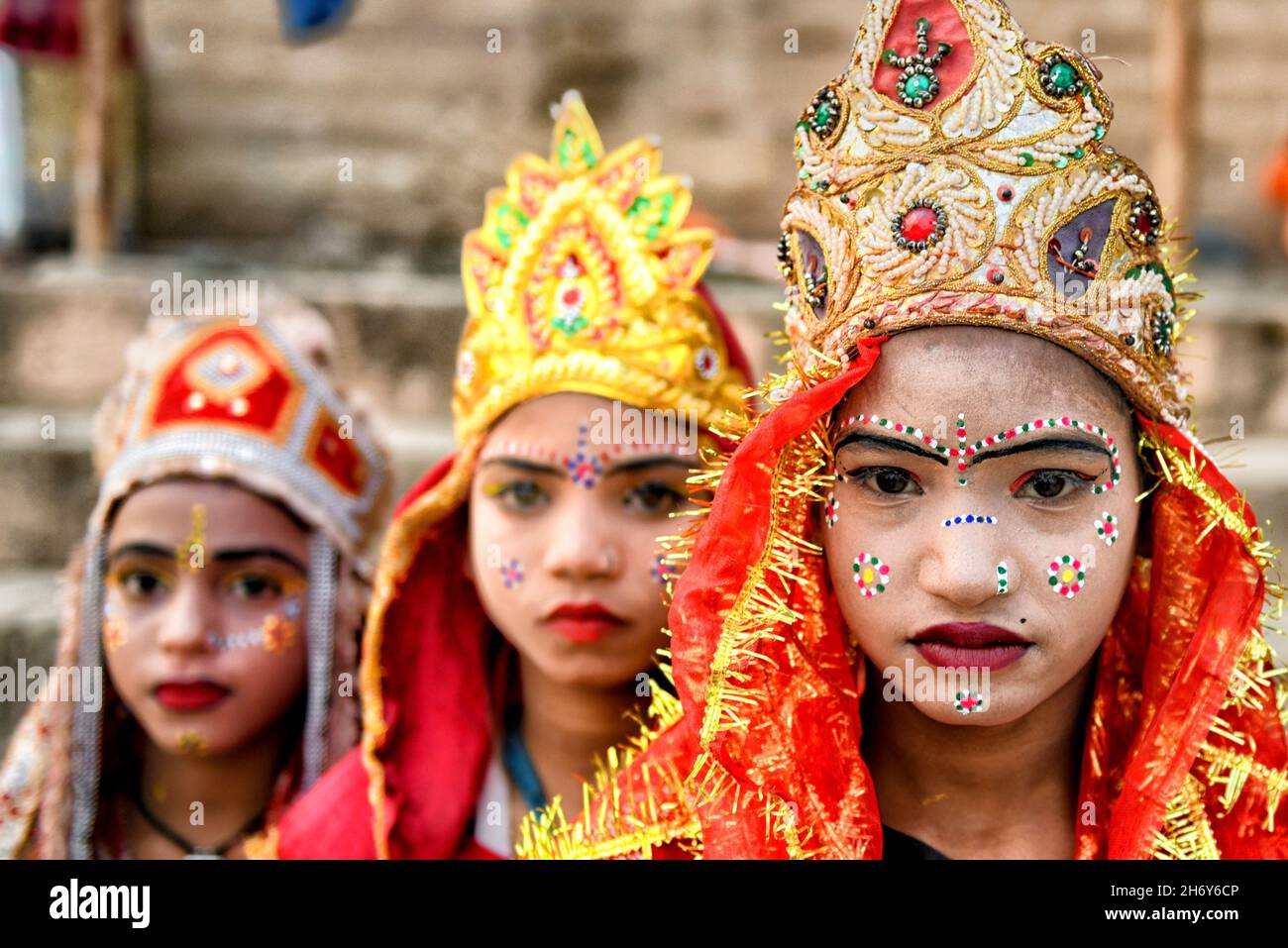 Varanasi, India. 18th Nov, 2021. Little children dressed as different ...