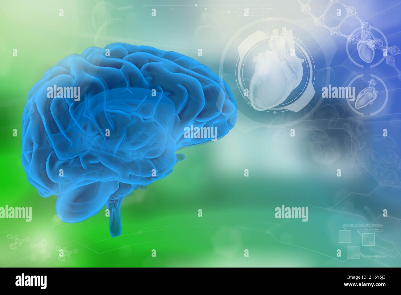 Medical 3D illustration - human brain, wisdom analyzing concept ...
