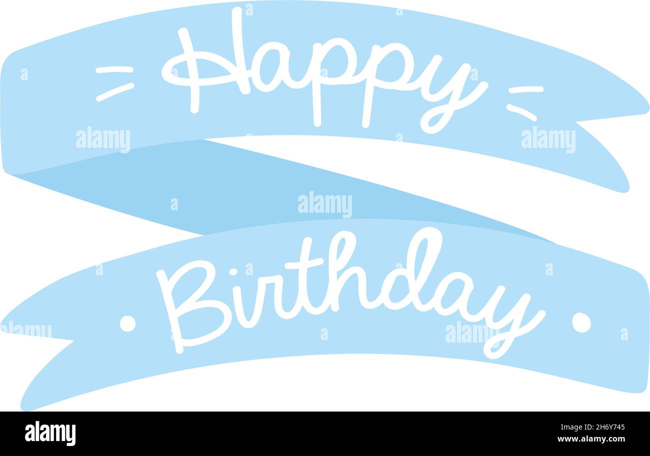 happy birthday ribbon Stock Vector Image & Art - Alamy
