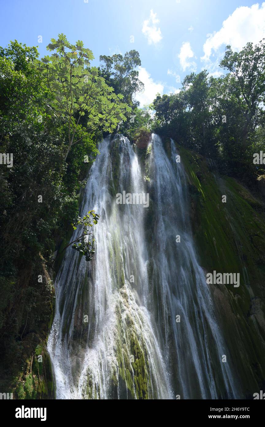 The photo of the waterfall was taken in the Dominican Republic in the ...
