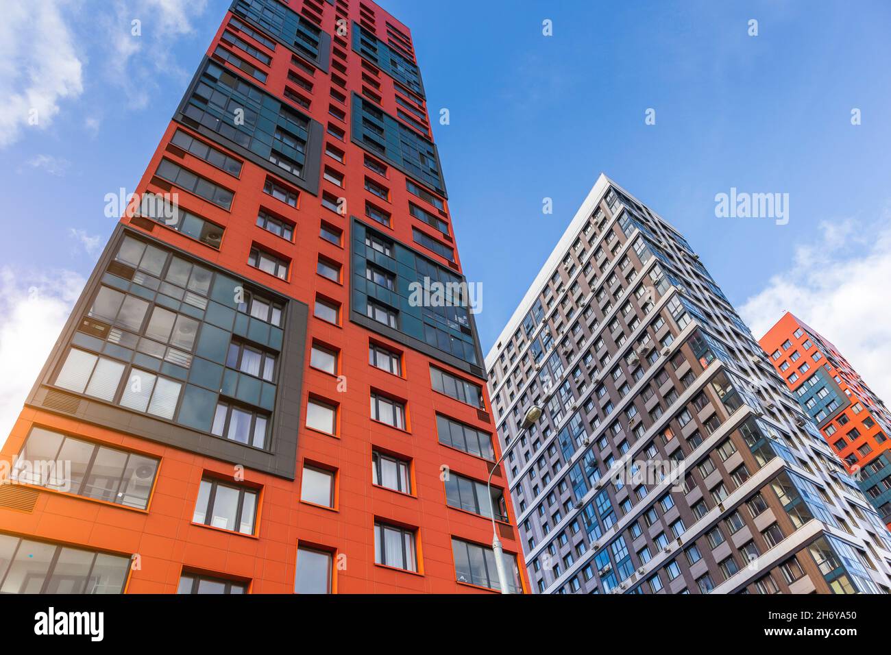 modern colored buildings city residential real estate area red .concept ...