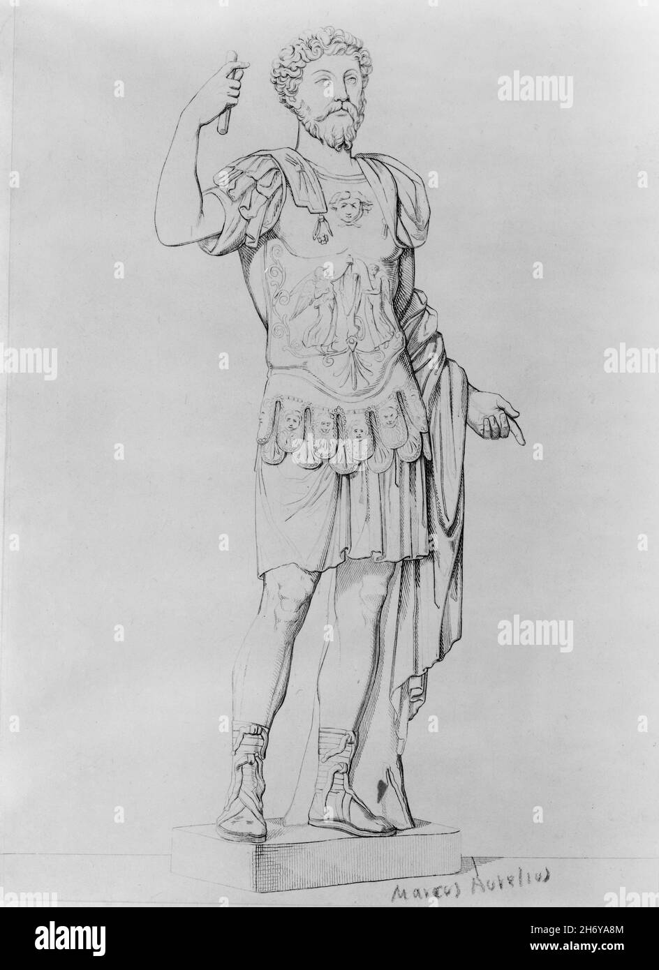 Full-length statue of Marcus Aurelius, Emperor of Rome and Stoic ...