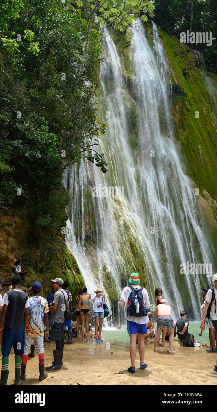 The photo of the waterfall was taken in the Dominican Republic in the ...
