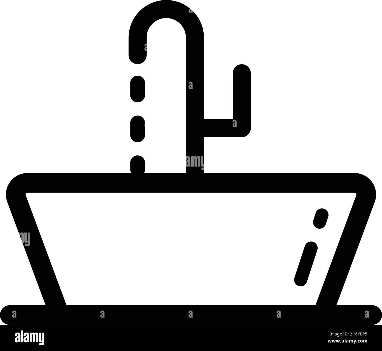 Sink outline symbol isolated on white background. Vector washbasin ...