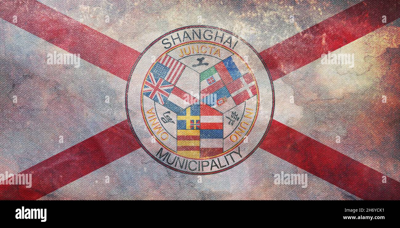 Top view of retroflag Shanghai International Settlement, France with ...