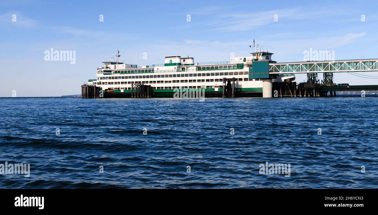 Edmonds, WA, USA - November 17, 2021; Washington State car ferry ...