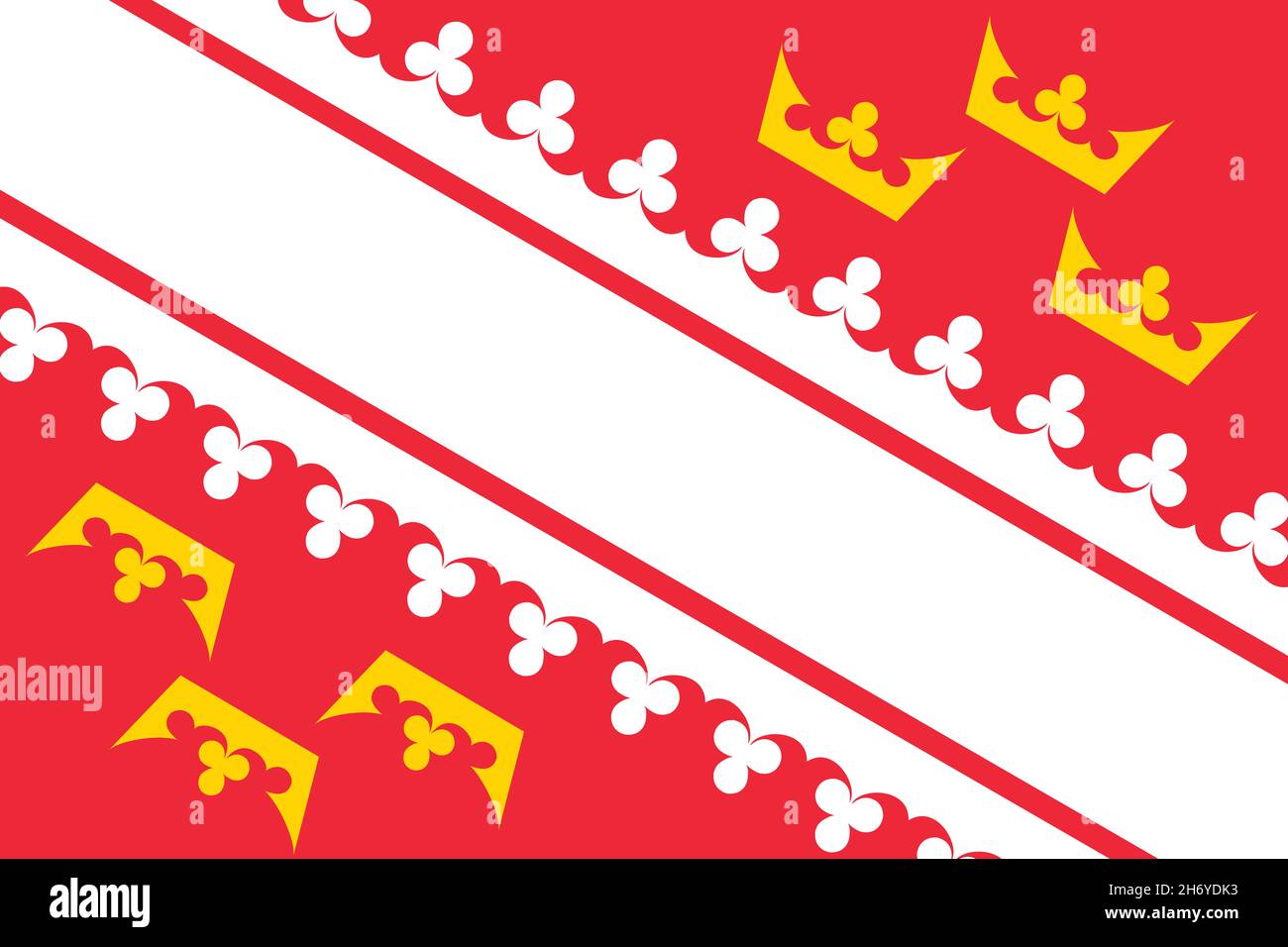Top view of flag Alsace, France. French patriot and travel concept. no ...