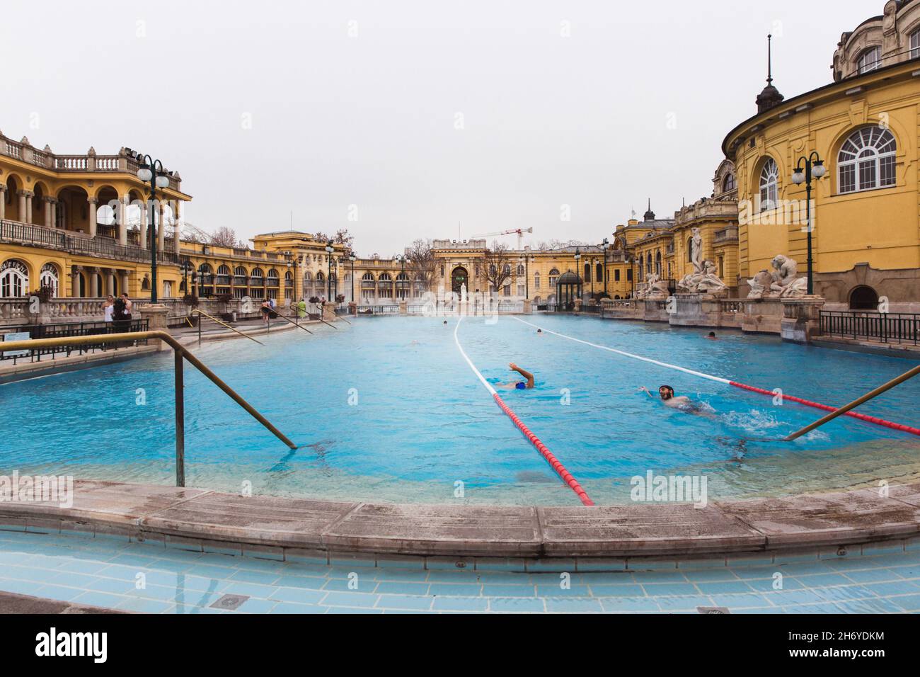 BUDAPEST, HUNGARY - January 24, 2019: The Szechenyi thermal bath in ...