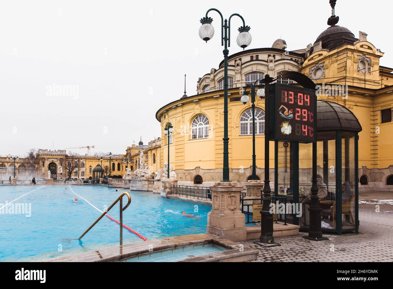 BUDAPEST, HUNGARY - January 24, 2019: The Szechenyi thermal bath in ...