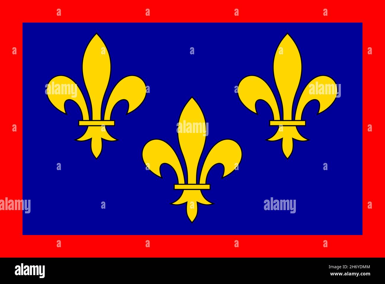 Top view of flag Anjou, France. French patriot and travel concept. no ...