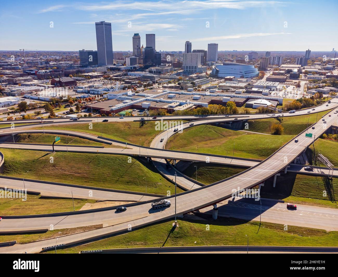 Aerial view of the Tulsa downtown at Oklahoma Stock Photo - Alamy