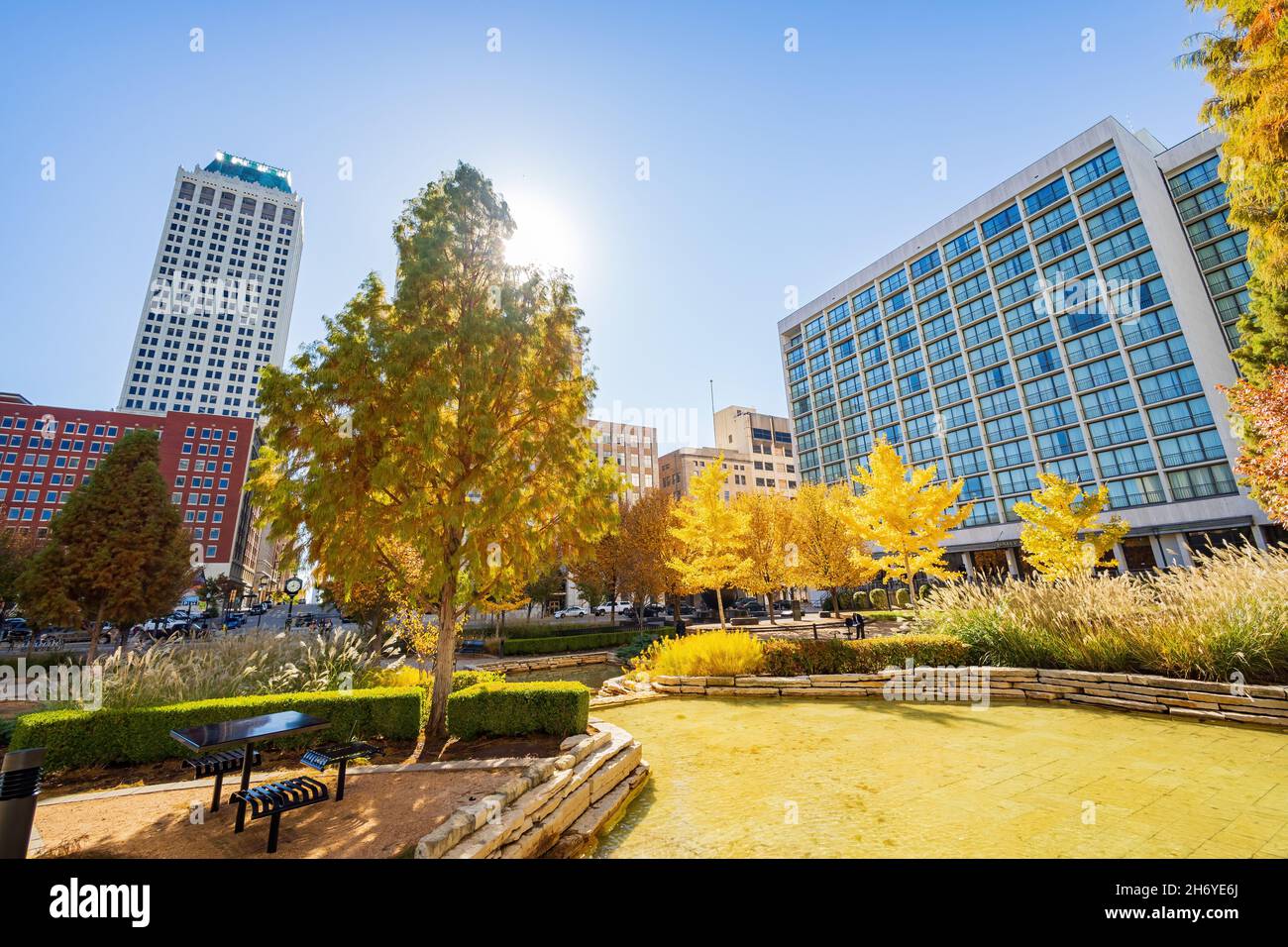 Sunny view of downtown cityscape at Tulsa, Oklahoma Stock Photo - Alamy