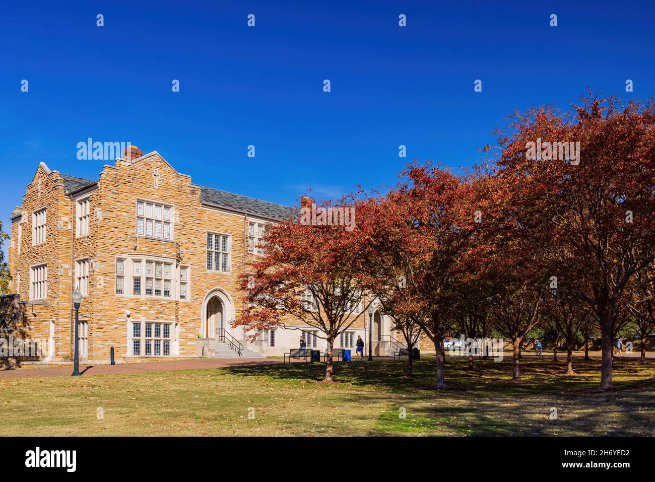 Tulsa, NOV 15 2021 - Sunny view of the beautiful campus of The ...