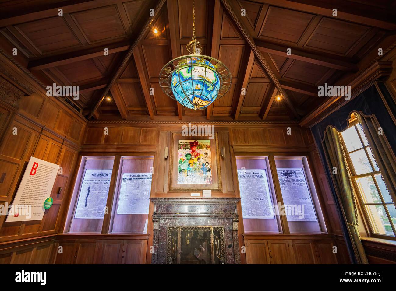 Tulsa, NOV 12 2021 -Interior view of the main building of Philbrook ...