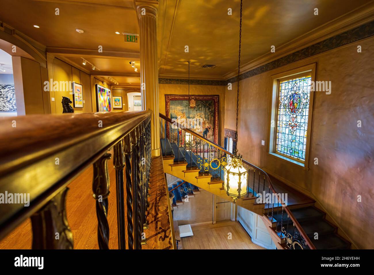 Tulsa, NOV 12 2021 -Interior view of the main building of Philbrook ...