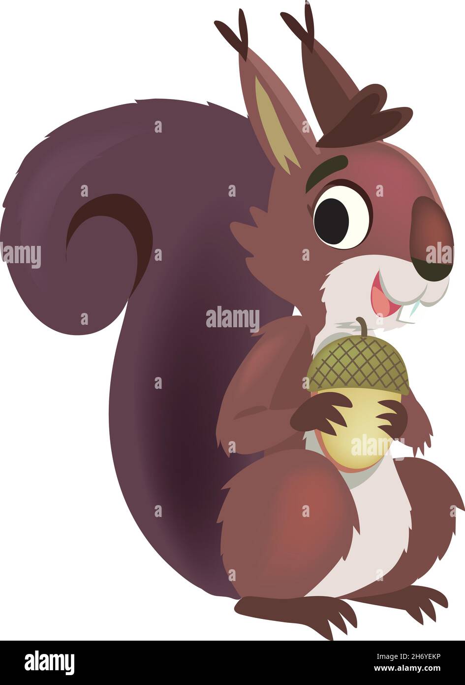 Cartoon squirrel holding acorn hi-res stock photography and images - Alamy