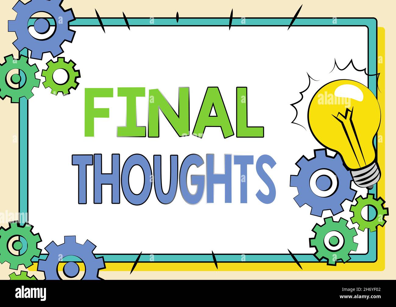 Hand writing sign Final Thoughts. Internet Concept should be last few ...