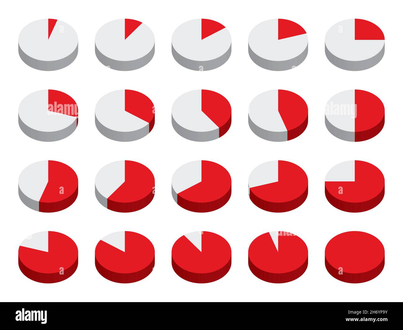 Pie chart set loading by 5 percent Stock Vector Image & Art - Alamy