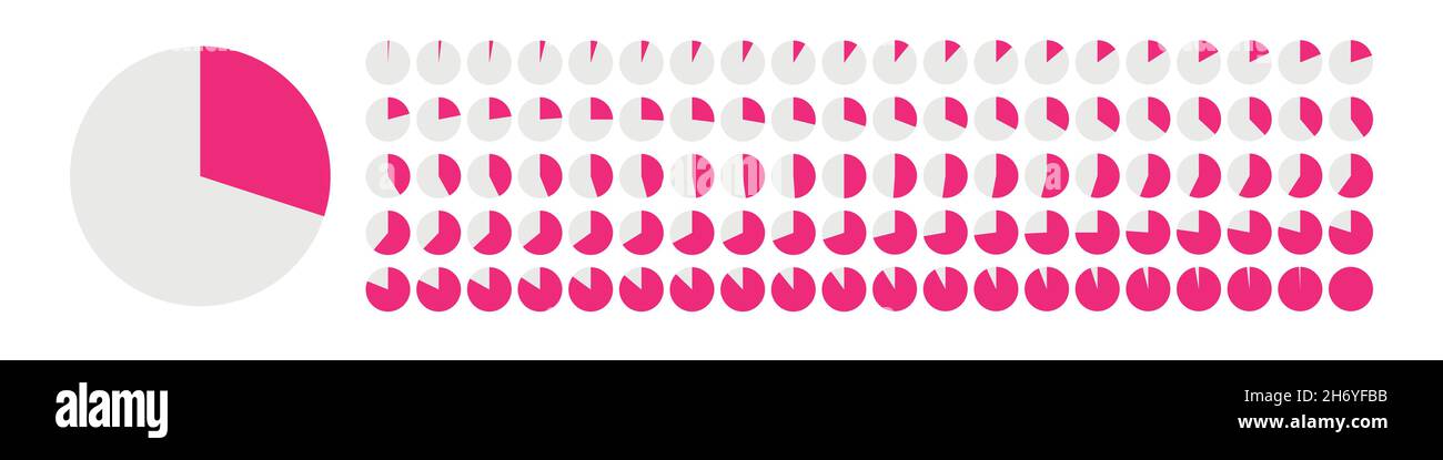 Pie chart set loading by 1 percent Stock Vector Image & Art - Alamy