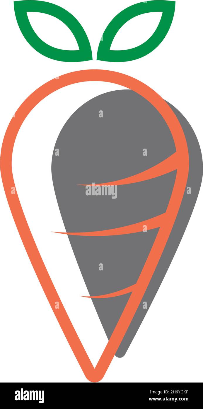 Carrot icon logo flat design template vector Stock Vector Image & Art ...