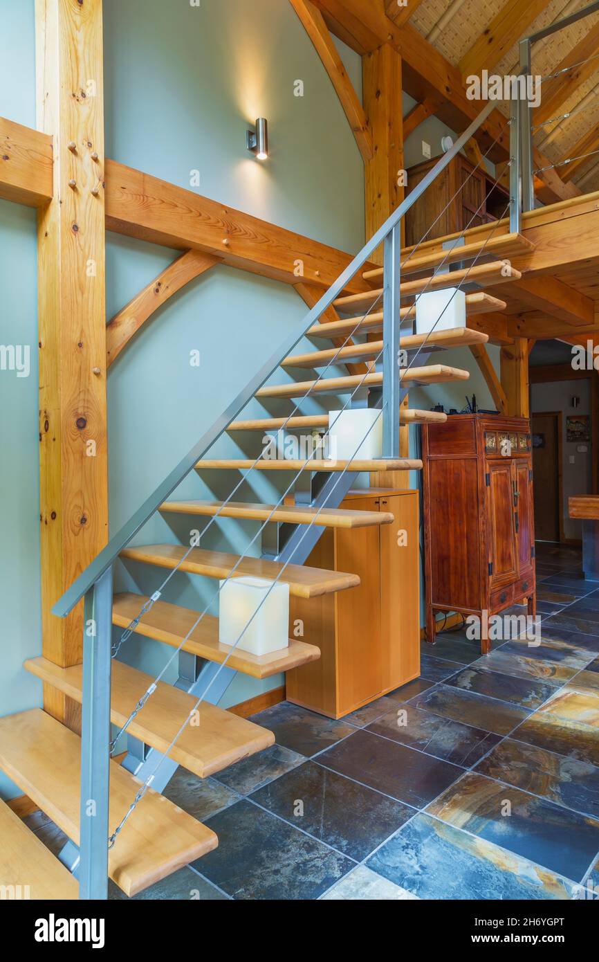 Living room stairs leading upstairs hi-res stock photography and images ...