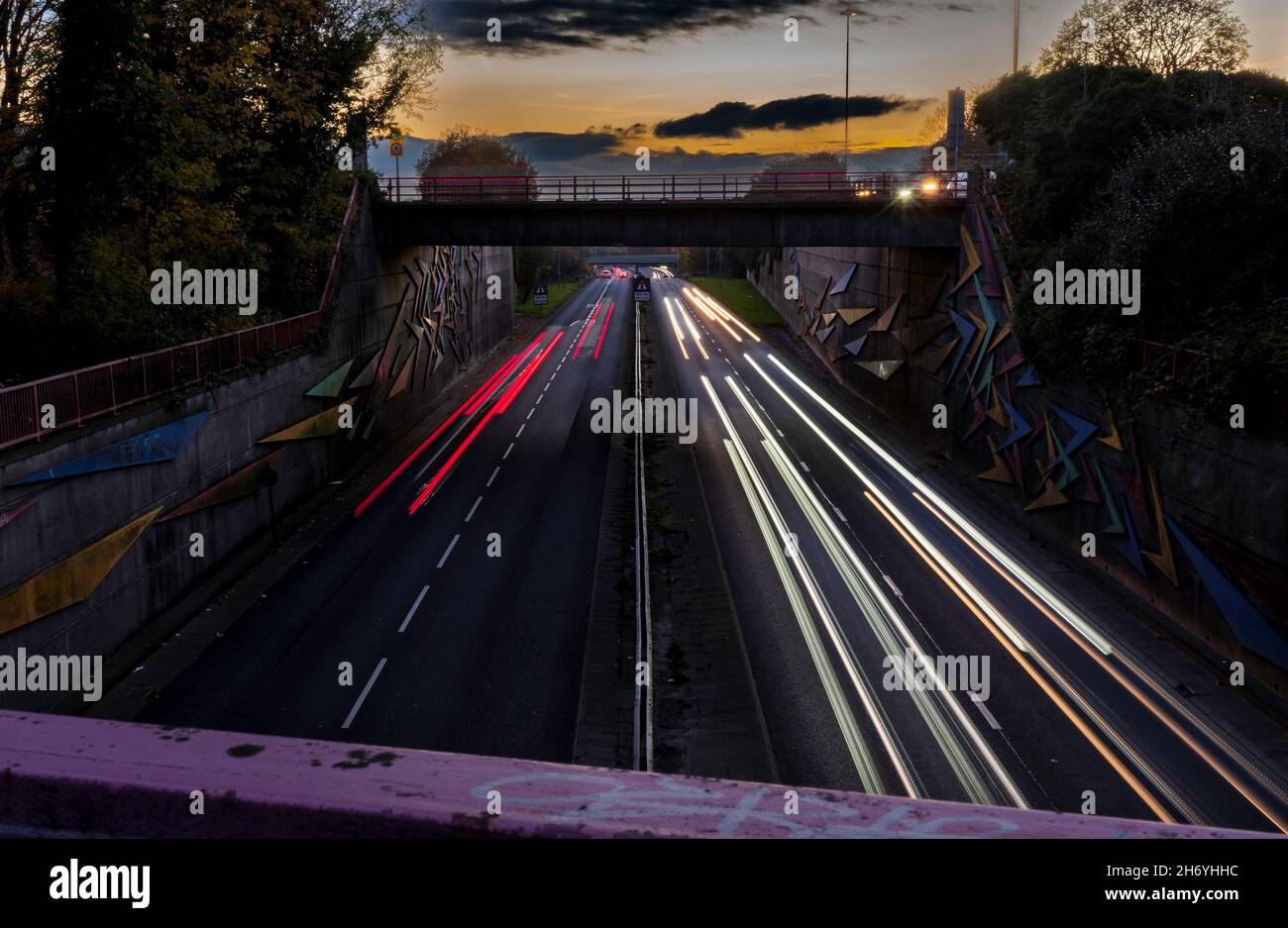 Light trails a48 Stock Photo - Alamy