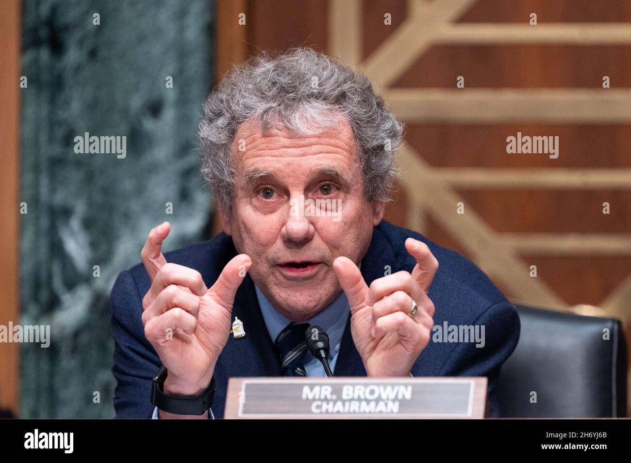 Washington, United States. 18th Nov, 2021. U.S. Senator Sherrod Brown ...