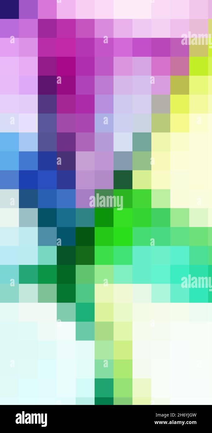 Fun and very colorful series of squares or pixels in all the colors of ...