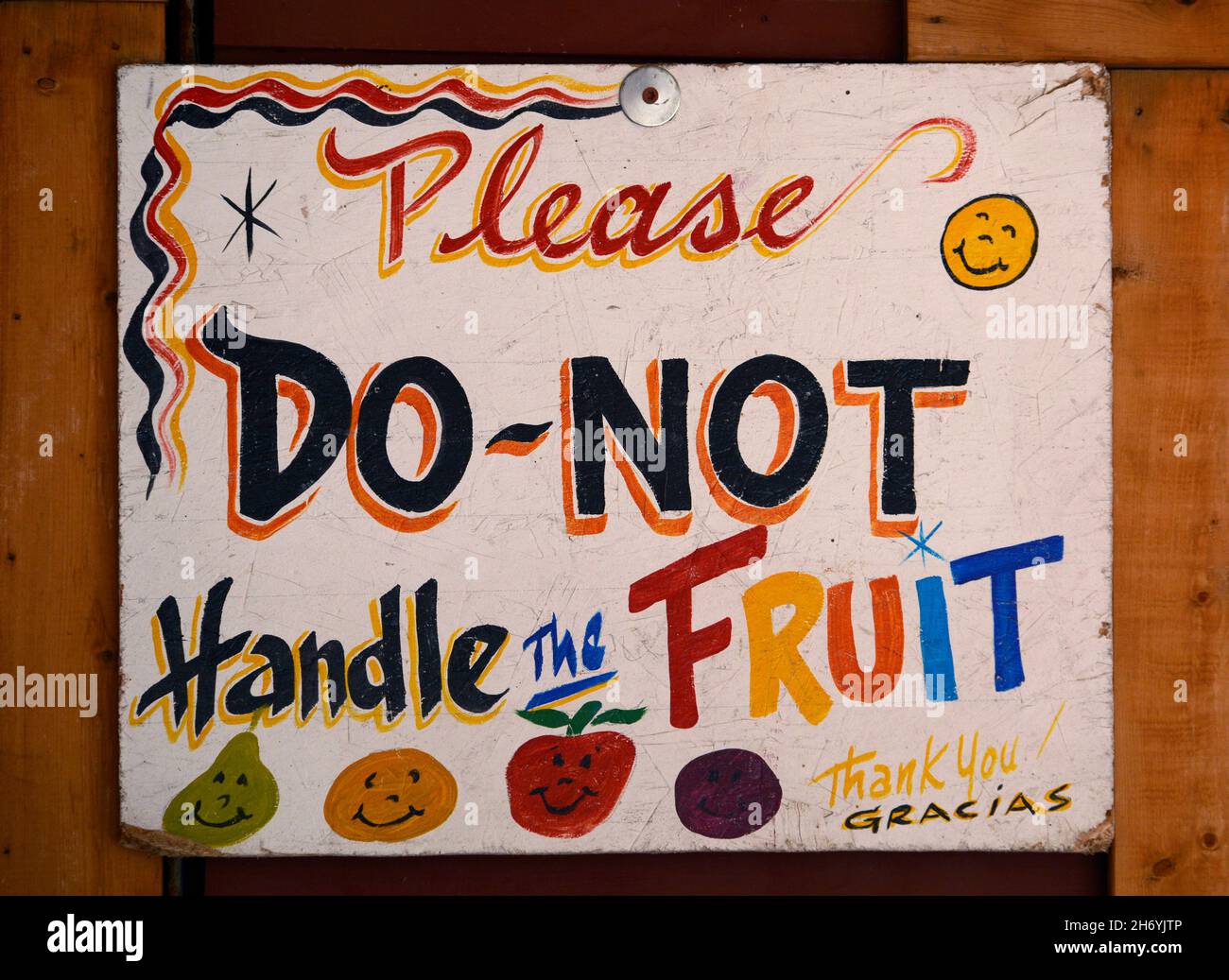 A sign at a roadside produce stand in rural New Mexico asks customers ...