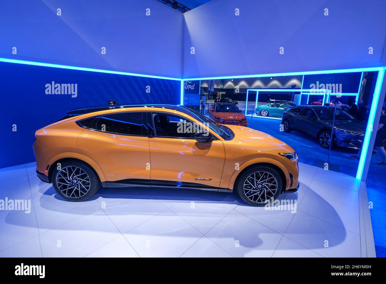 Los Angeles, California, USA. 18th Nov, 2021. A Ford Mustard Mach-E ...
