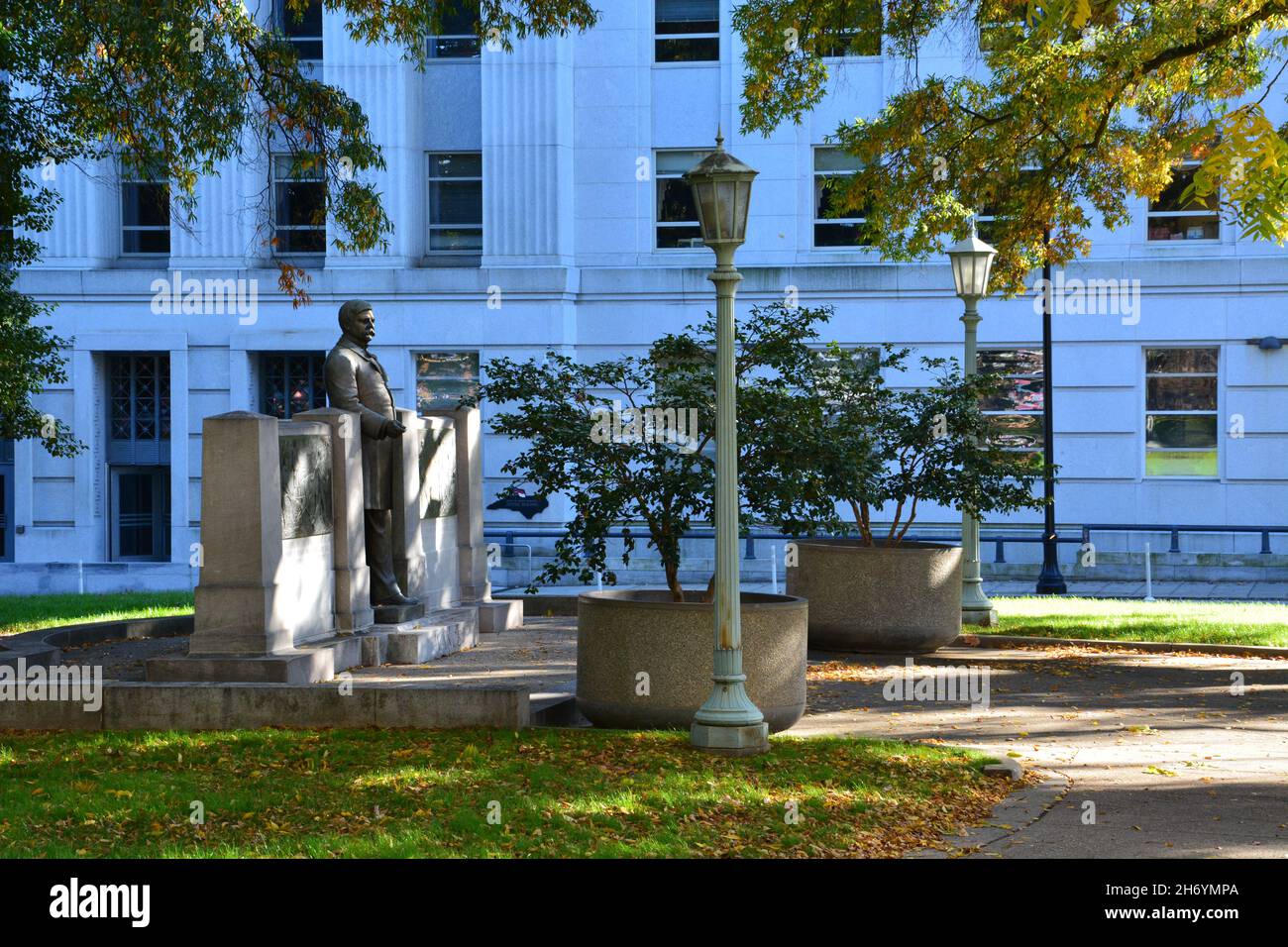 The old Capitol grounds in Raleigh NC include sculptures of historical ...