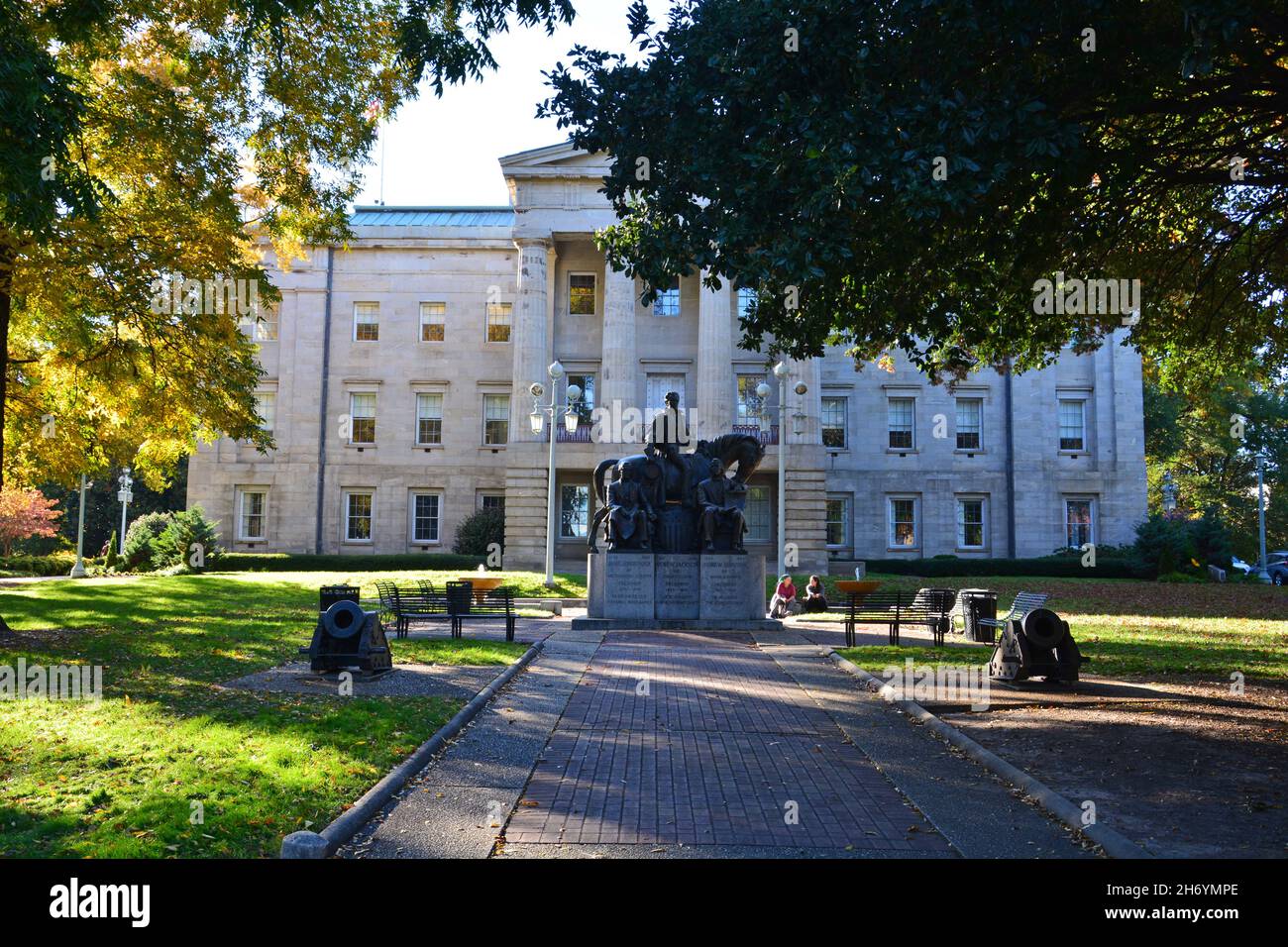 The old Capitol grounds in Raleigh include sculptures of historical ...