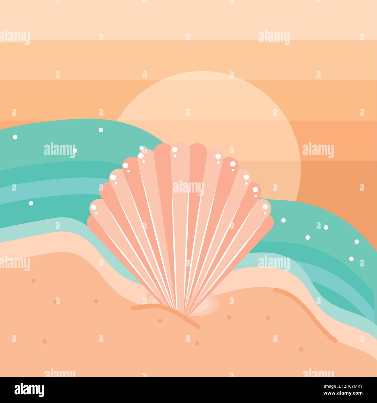 shell in the beach Stock Vector Image & Art - Alamy