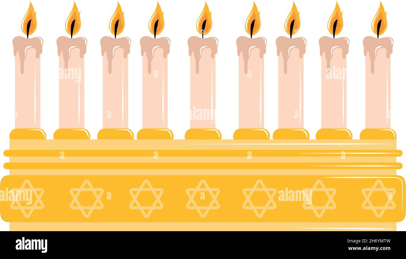Hanukkah menorah lights Cut Out Stock Images & Pictures - Alamy