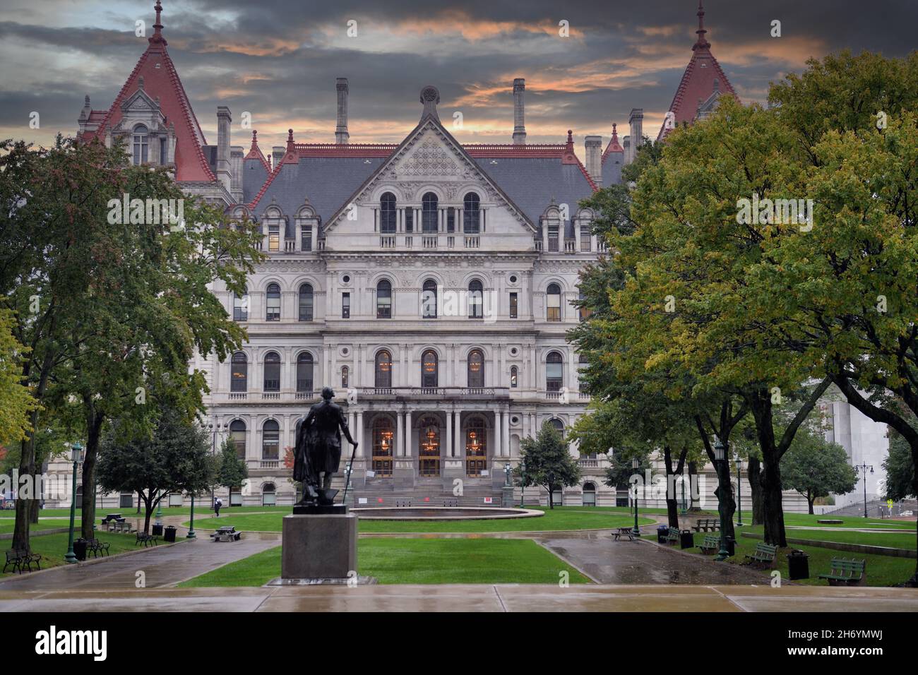 Albany, New York, USA. The New York State Capitol Building which is ...