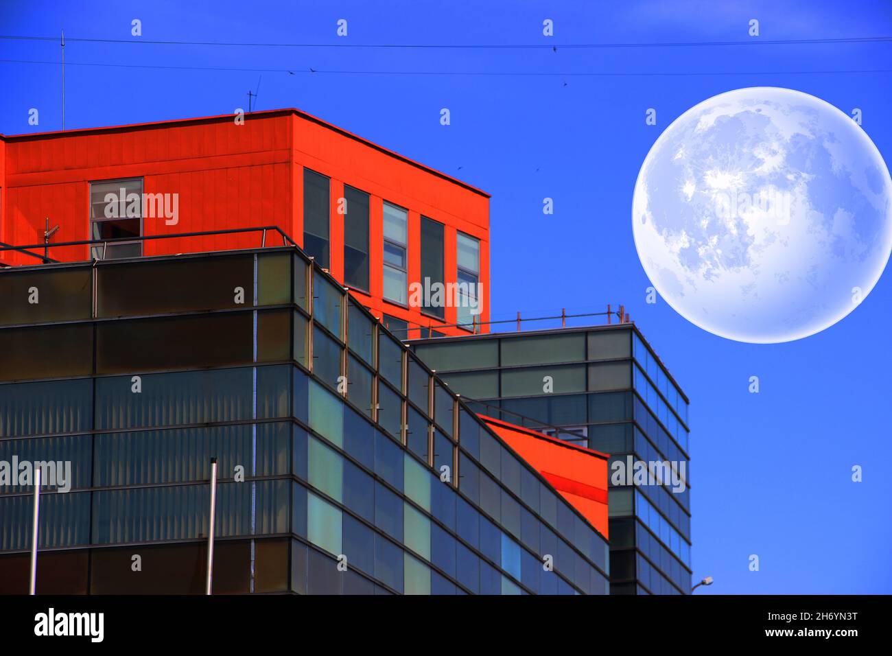 Fantastic night landscape big moon hi-res stock photography and images ...