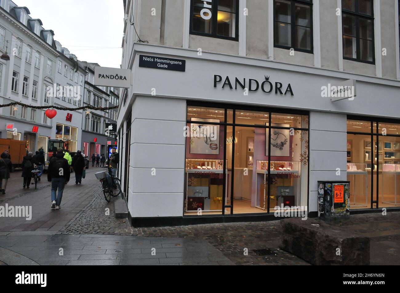 Copenhagen/Denmark./18 November 2021/ Pandora jewellery store on ...