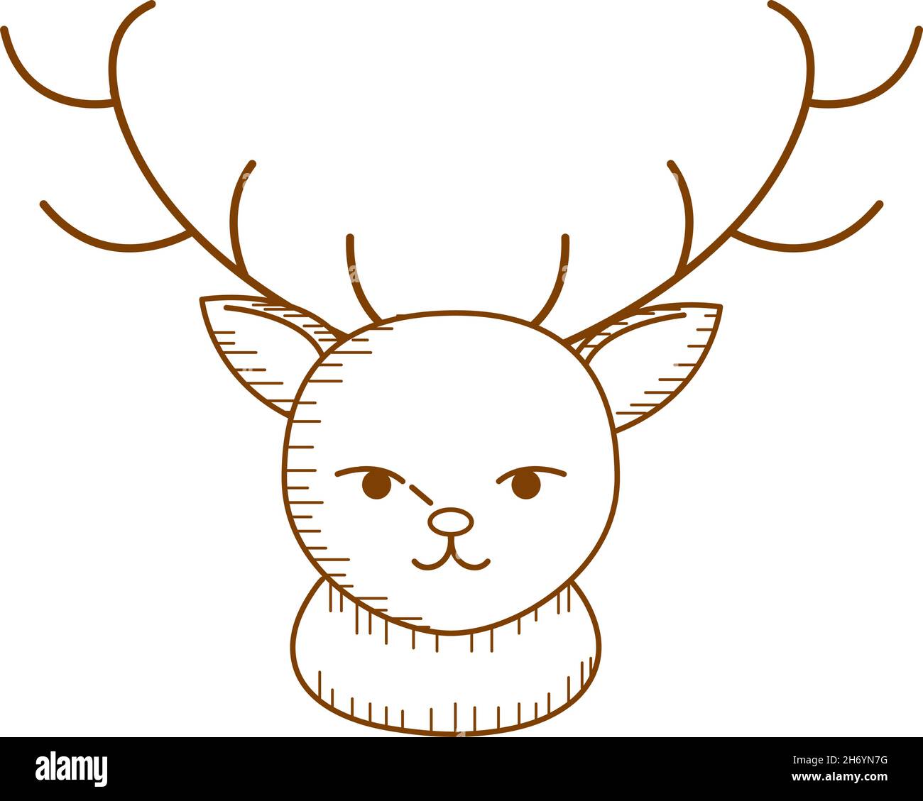 Linear deer horned Stock Vector Images - Alamy
