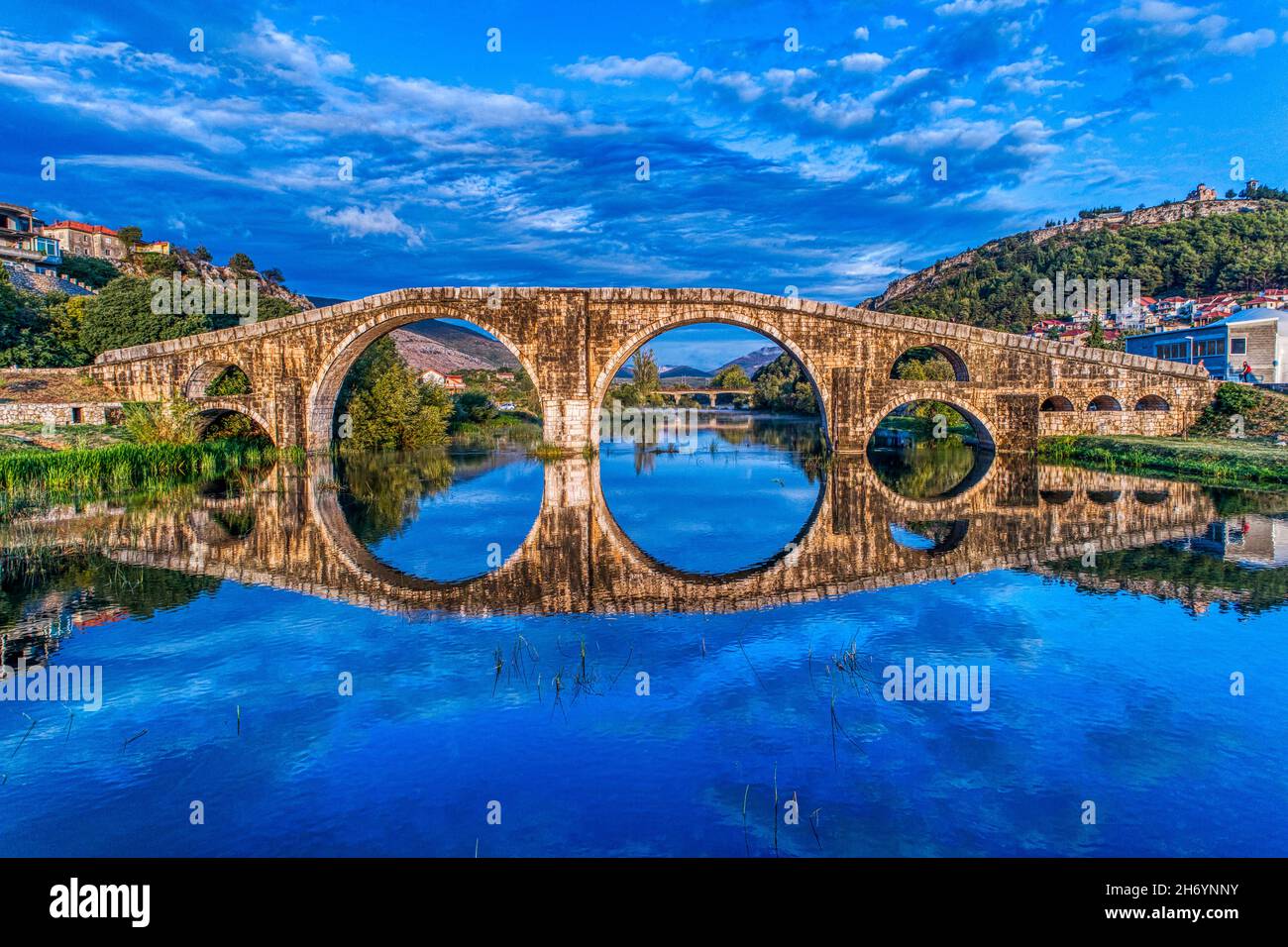 Aerial view of Arslanagica Bridge in Trebinje. Bosnia and Hercegovina ...