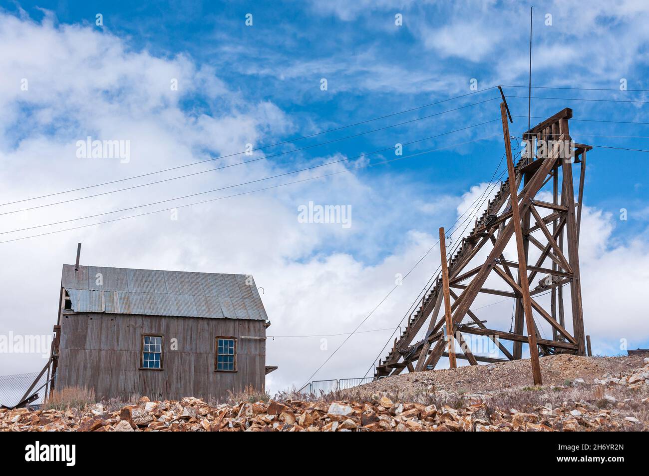 Tonopah, Nevada, US - May 18, 2011: Historic Mining Park. Gray ...