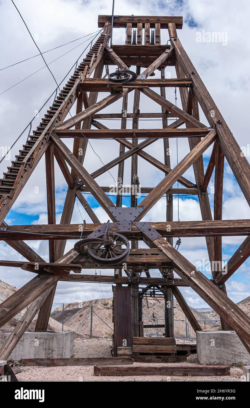 Tonopah, Nevada, US - May 18, 2011: Historic Mining Park. Frontal ...