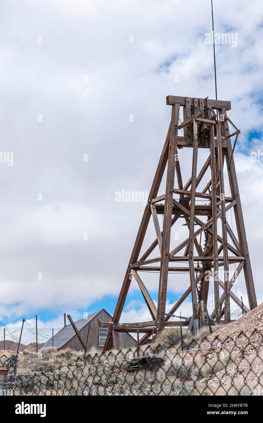 Tonopah, Nevada, US - May 18, 2011: Historic Mining Park. closeup ...