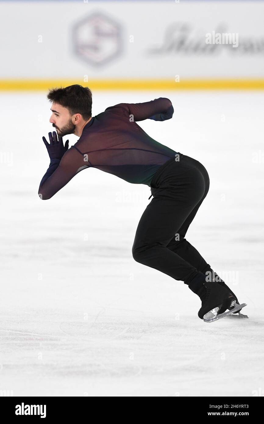 Kevin AYMOZ (France), during practice, at the ISU Grand Prix of Figure ...